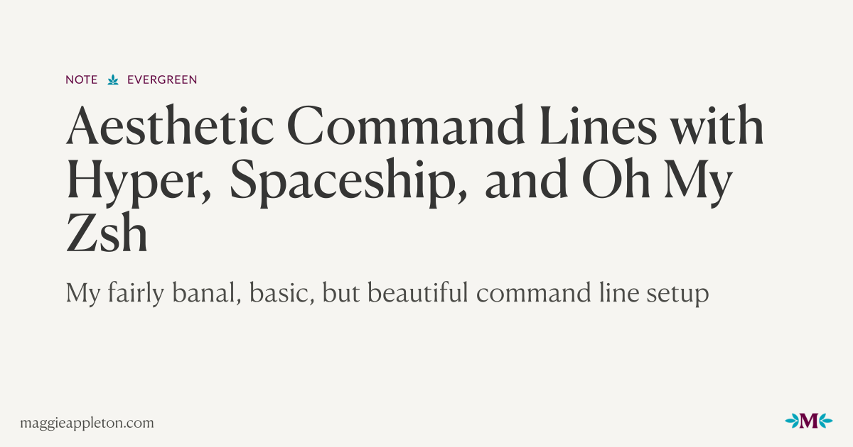 Aesthetic Command Lines with Hyper, Spaceship, and Oh My Zsh
